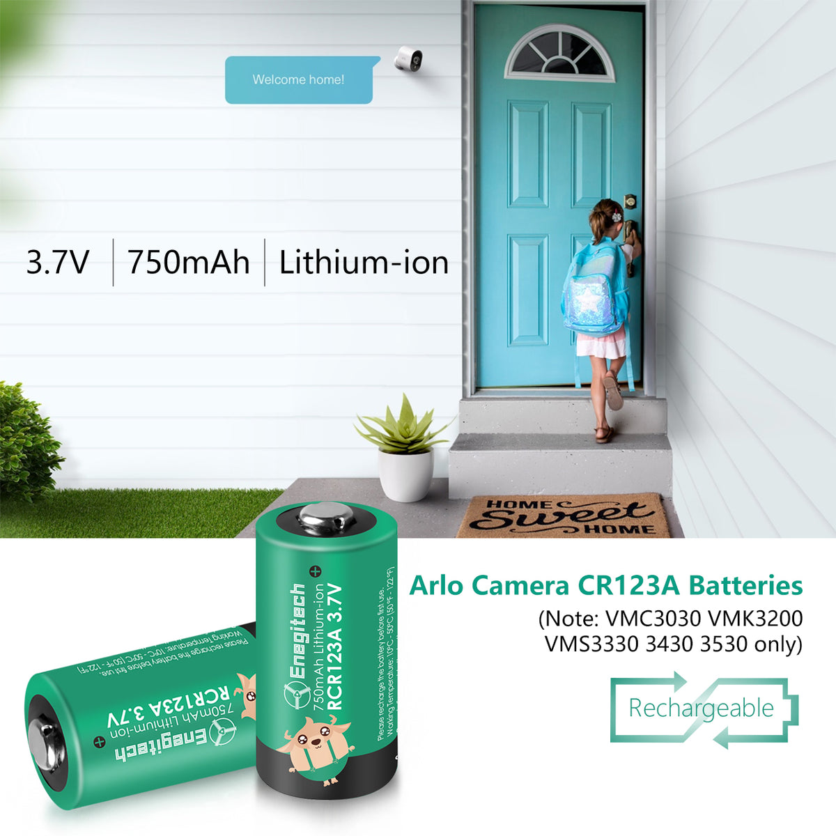 CR123a 3A Lithium-ion Rechargeable Batteries - Enegitech